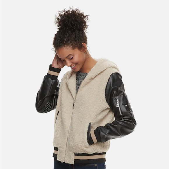 Madden Girl | Jackets & Coats | Madden Girl Sequin Star Sherpa Varsity ...